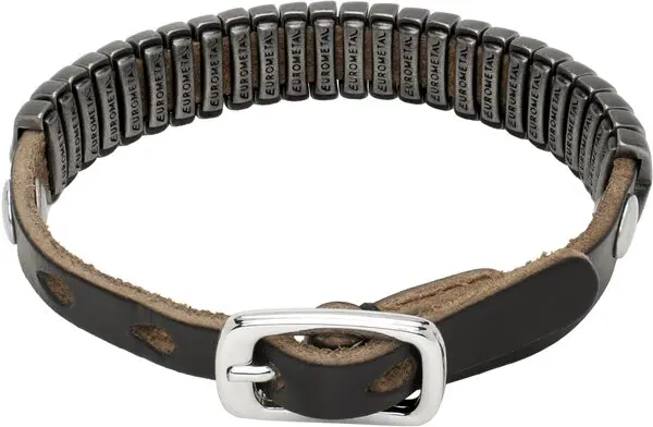 Our Legacy Spine Leather Bracelet - Black Chromexcel Lea